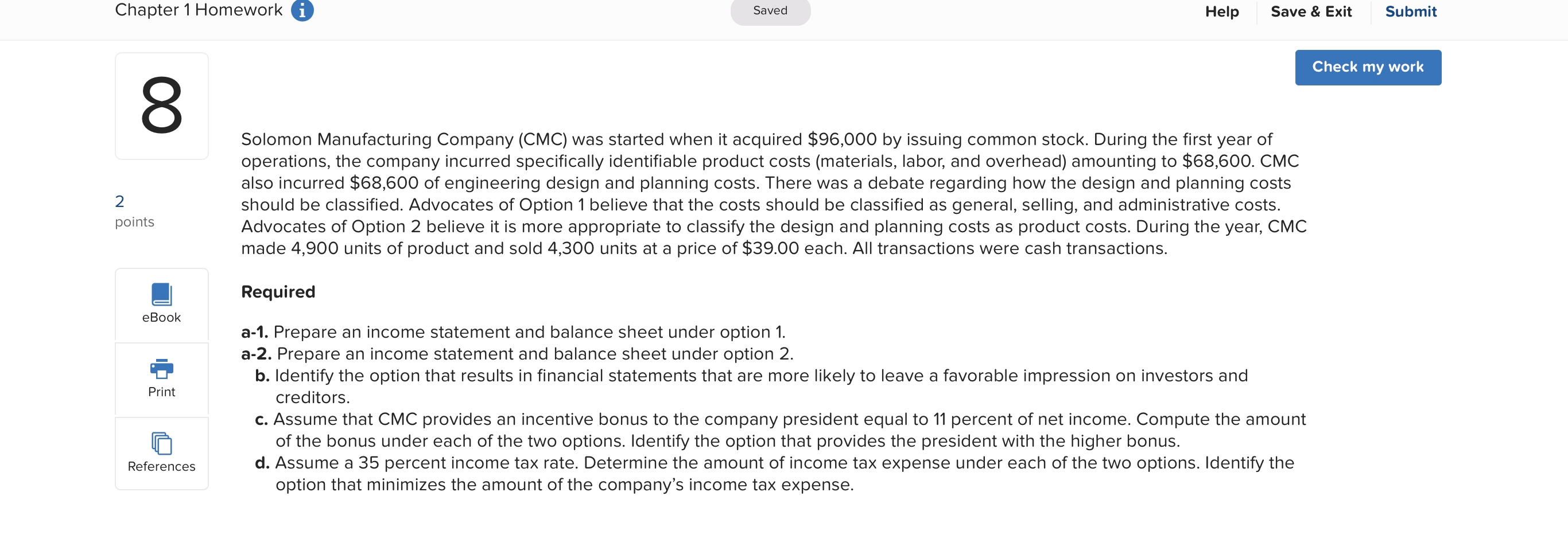 Solved Chapter 1 Homework i Saved Help Save & Exit Submit | Chegg.com