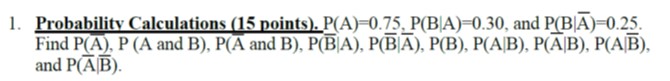 Solved 1. ﻿Probability Calculations (15 | Chegg.com