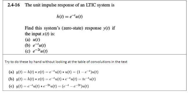 Solved 2.4-16 The unit impulse response of an LTIC system is | Chegg.com