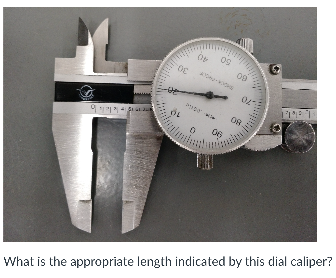 Solved What is the appropriate length indicated by this dial | Chegg.com