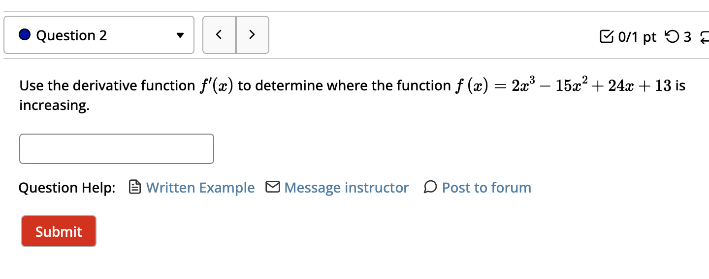 Solved Use the derivative function, f′(x), to determine | Chegg.com