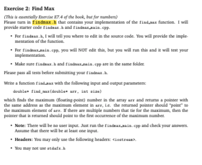Solved Exercise 2: Find Max (This is essentially Exercise | Chegg.com