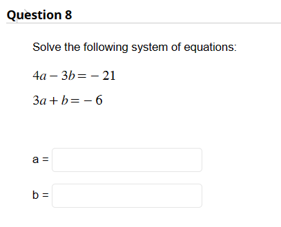 Solved Solve the following system of equations: | Chegg.com