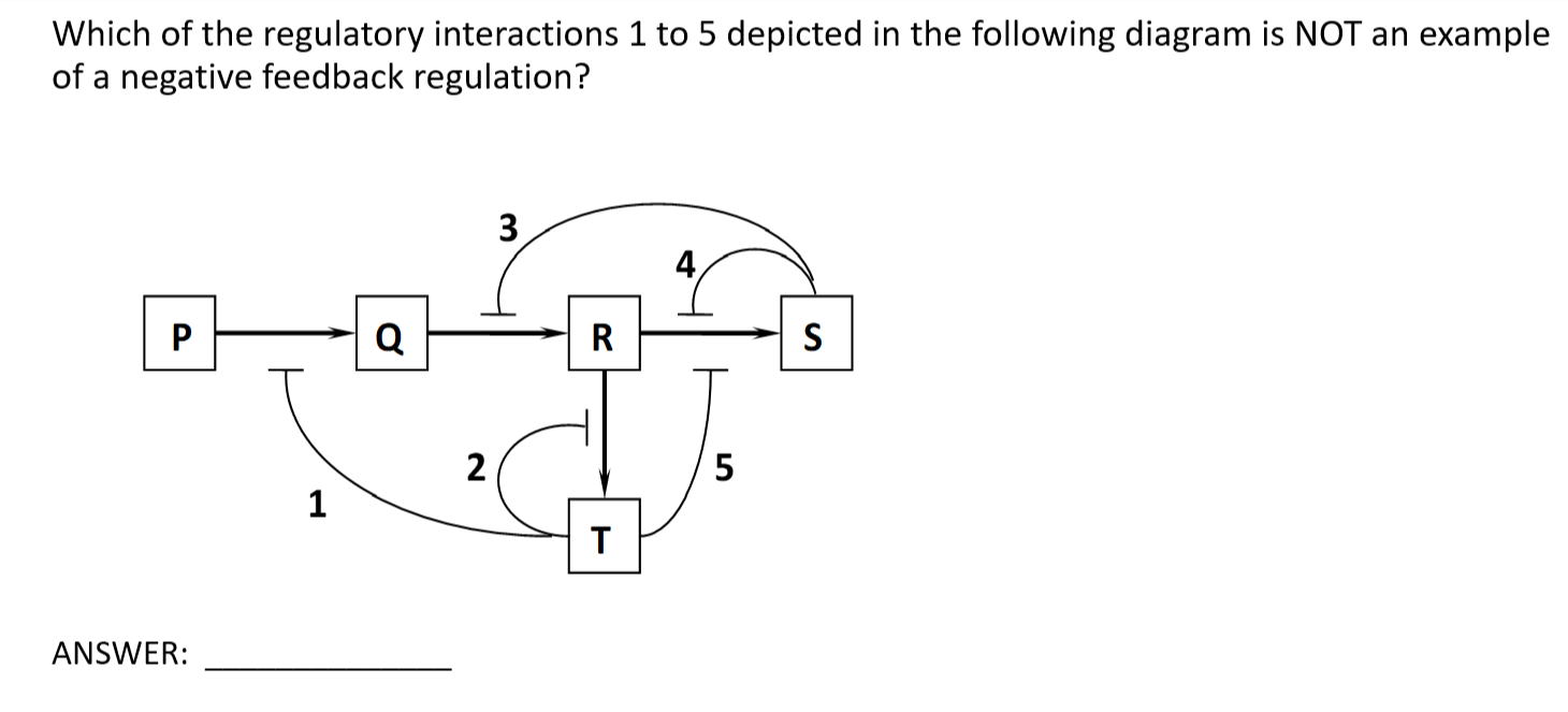 Solved Which of the regulatory interactions 1 to 5 depicted | Chegg.com
