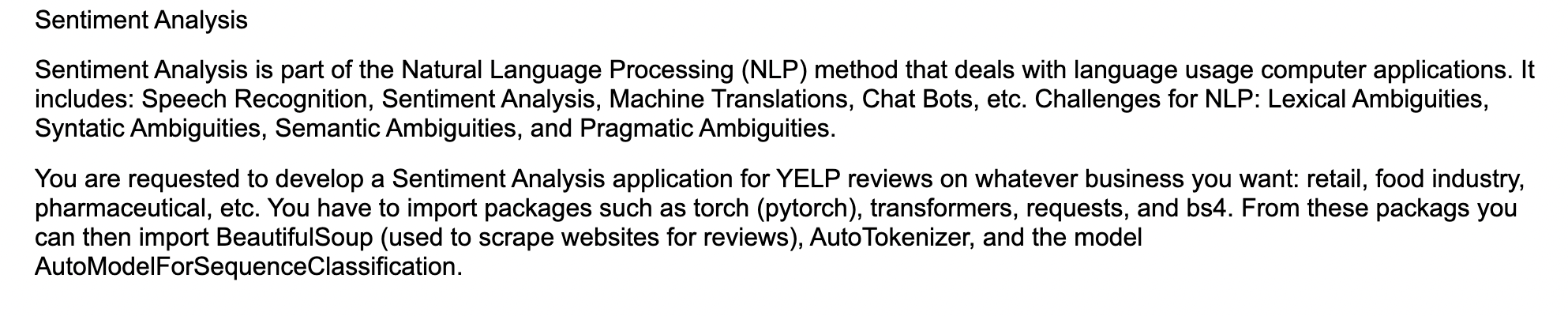 Solved Sentiment Analysis is part of the Natural Language | Chegg.com