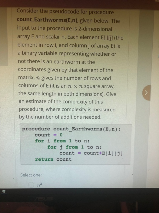 Solved Consider the pseudocode for procedure count | Chegg.com