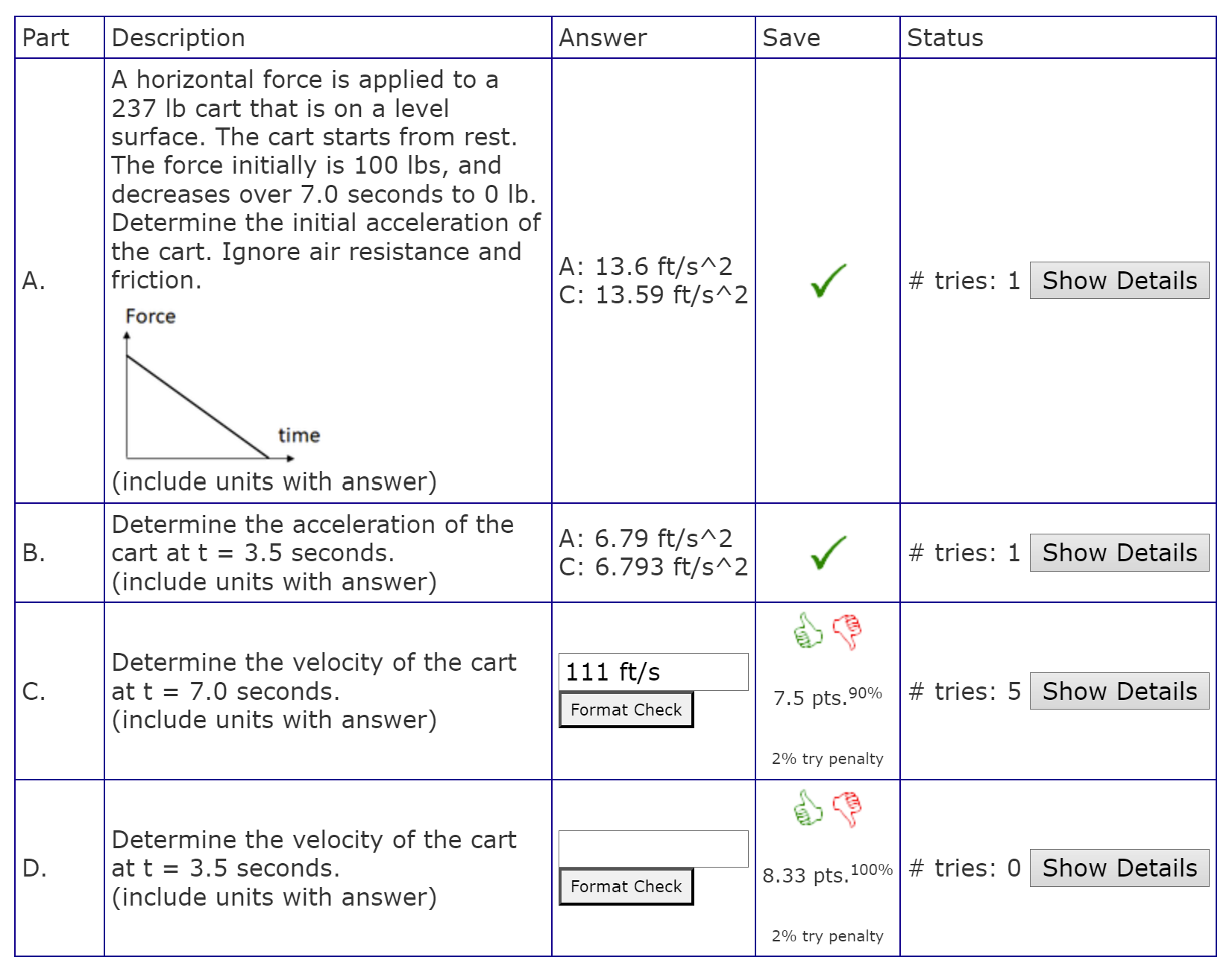 Solved \begin{tabular}{|l|l|l|l|l|} \hline Part & | Chegg.com