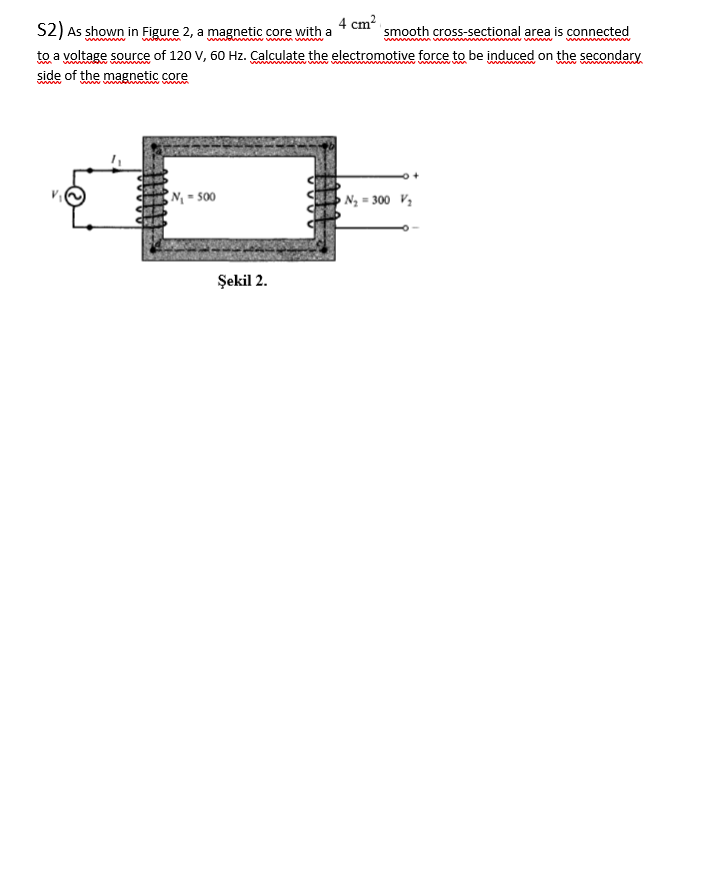 Solved S2) As shown in Figure 2, a magnetic core with a 4 | Chegg.com