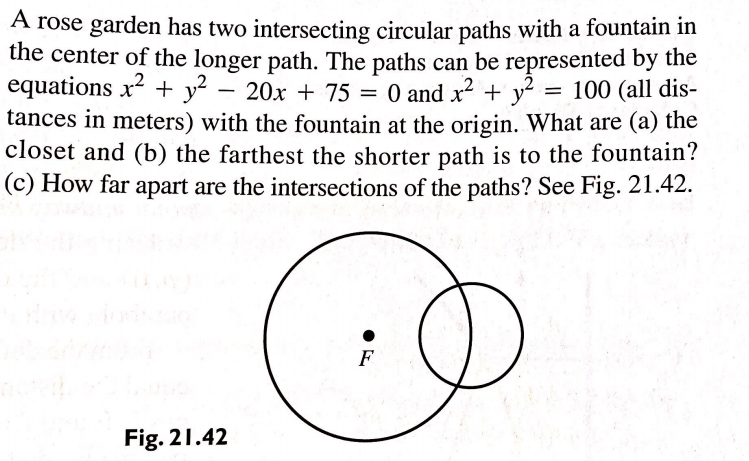 Solved A rose garden has two intersecting circular paths | Chegg.com