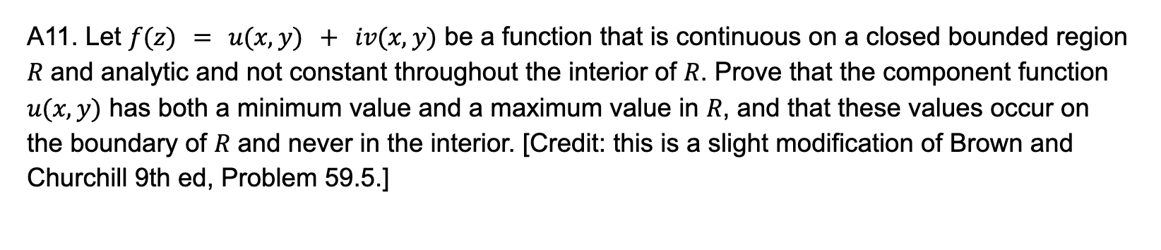 Solved A11. Let f(z)=u(x,y)+iv(x,y) be a function that is | Chegg.com