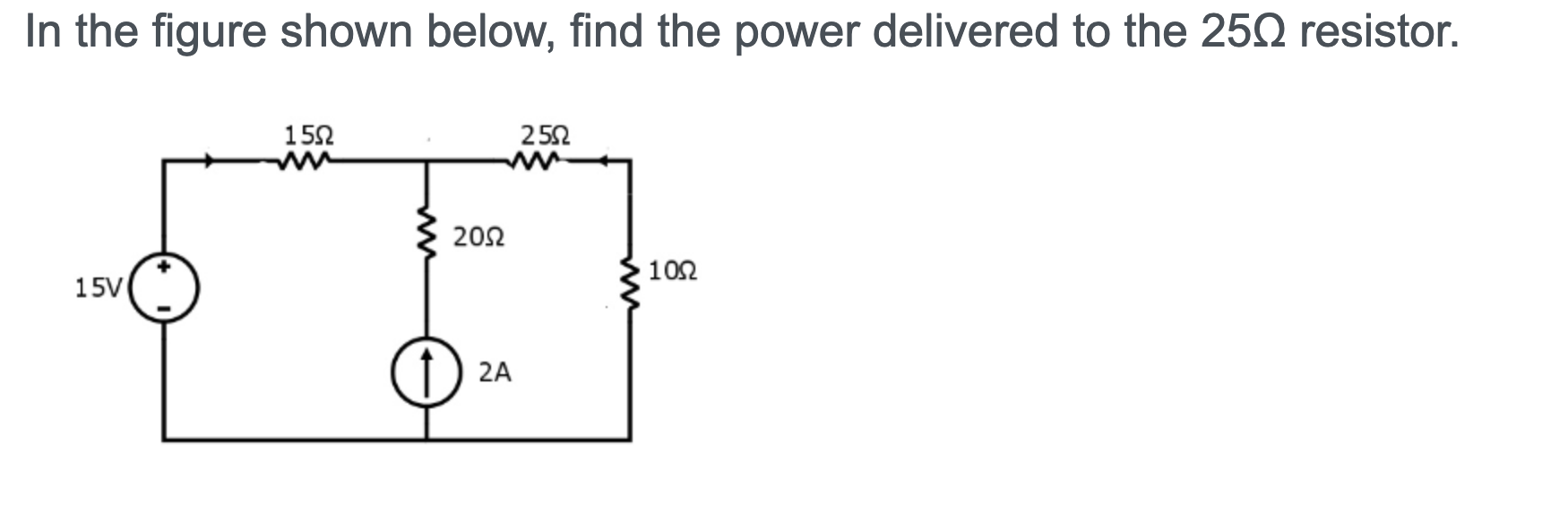 Solved In the figure shown below, find the power delivered | Chegg.com