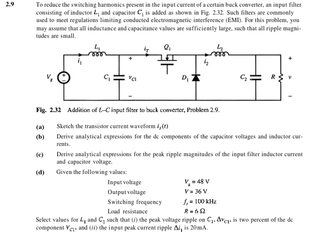 Solved 2.9 To reduce the switching harmonics present in the | Chegg.com