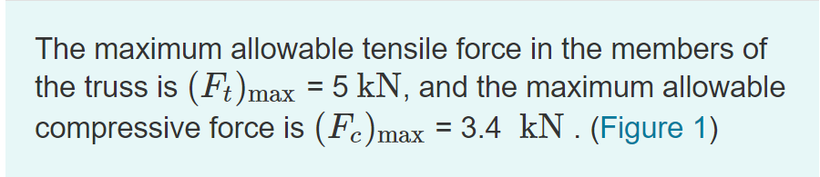 Solved The maximum allowable tensile force in the members of | Chegg.com