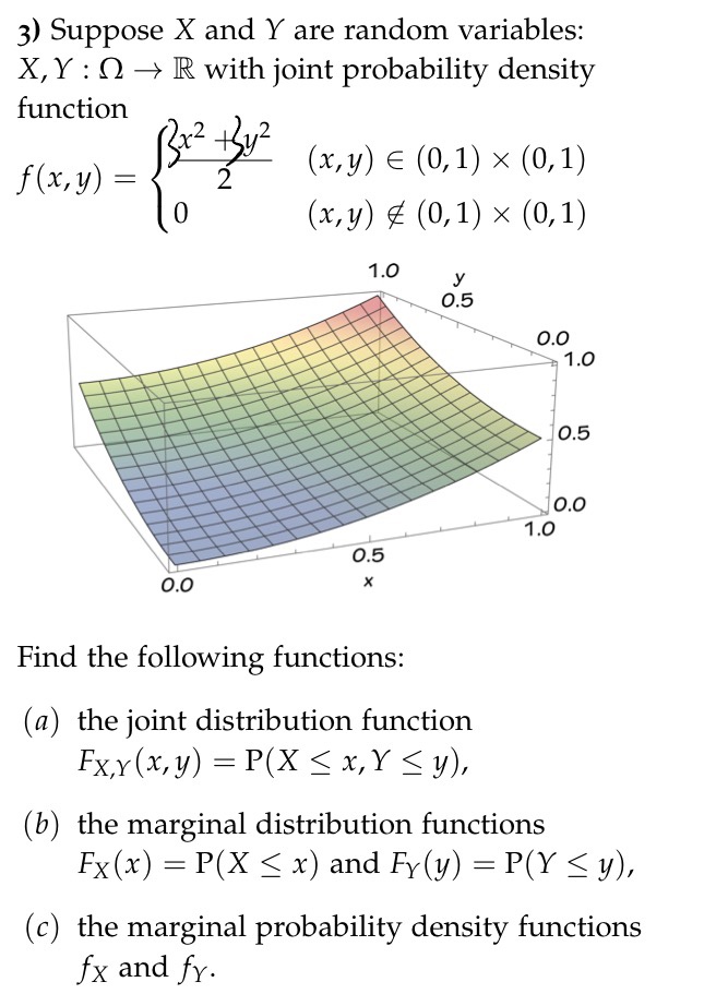 Solved Suppose x ﻿and Y ﻿are random variables:x,Y:Ω→R ﻿with | Chegg.com