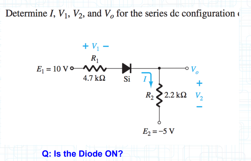 Solved Determine Γ, VI, V2, and Vo for the series dc | Chegg.com