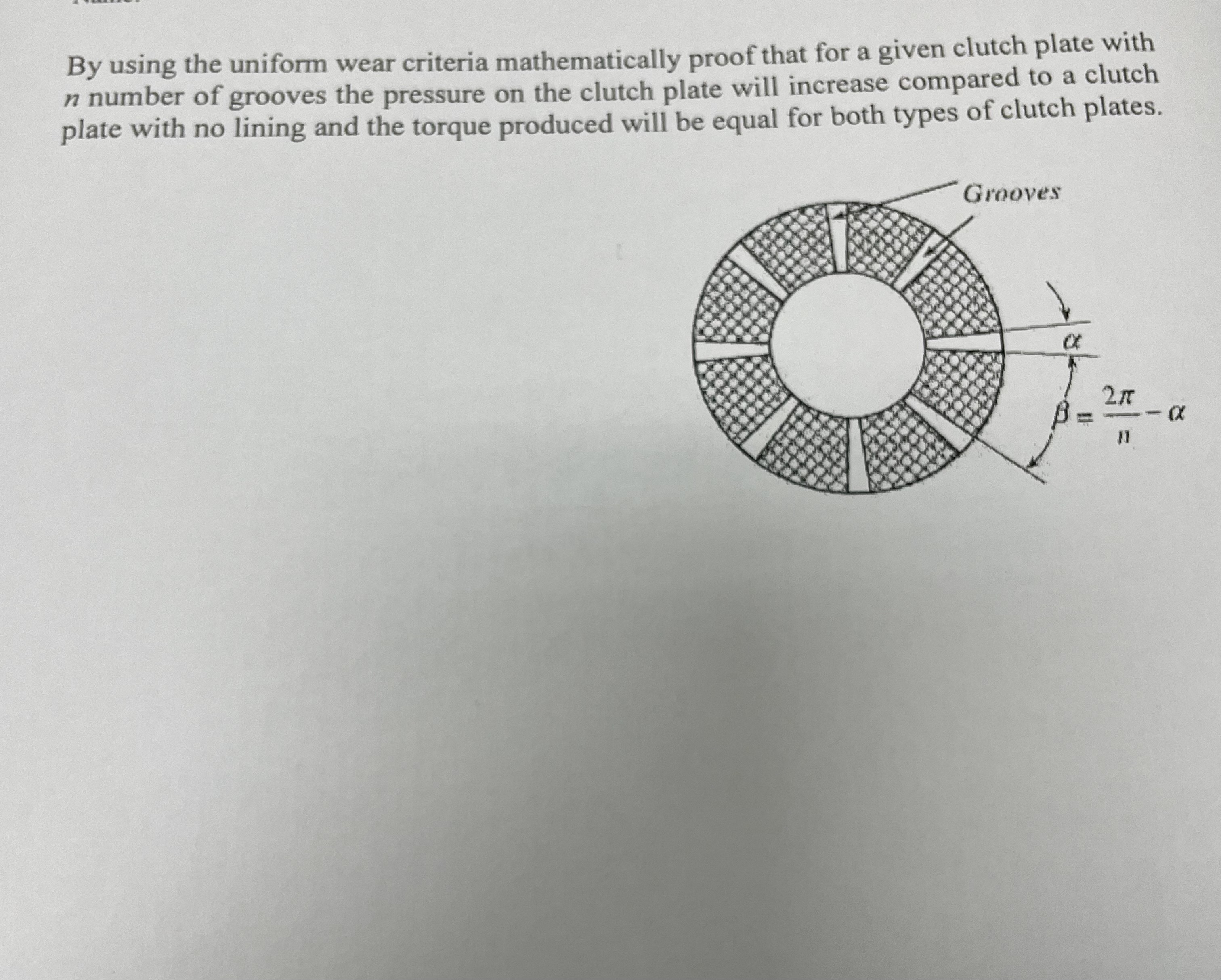 Solved By using the uniform wear criteria mathematically | Chegg.com