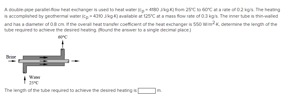 Solved A double-pipe parallel-flow heat exchanger is used to | Chegg.com