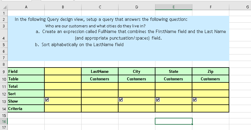 Solved I need help in Access Queries ( but fill in exel | Chegg.com