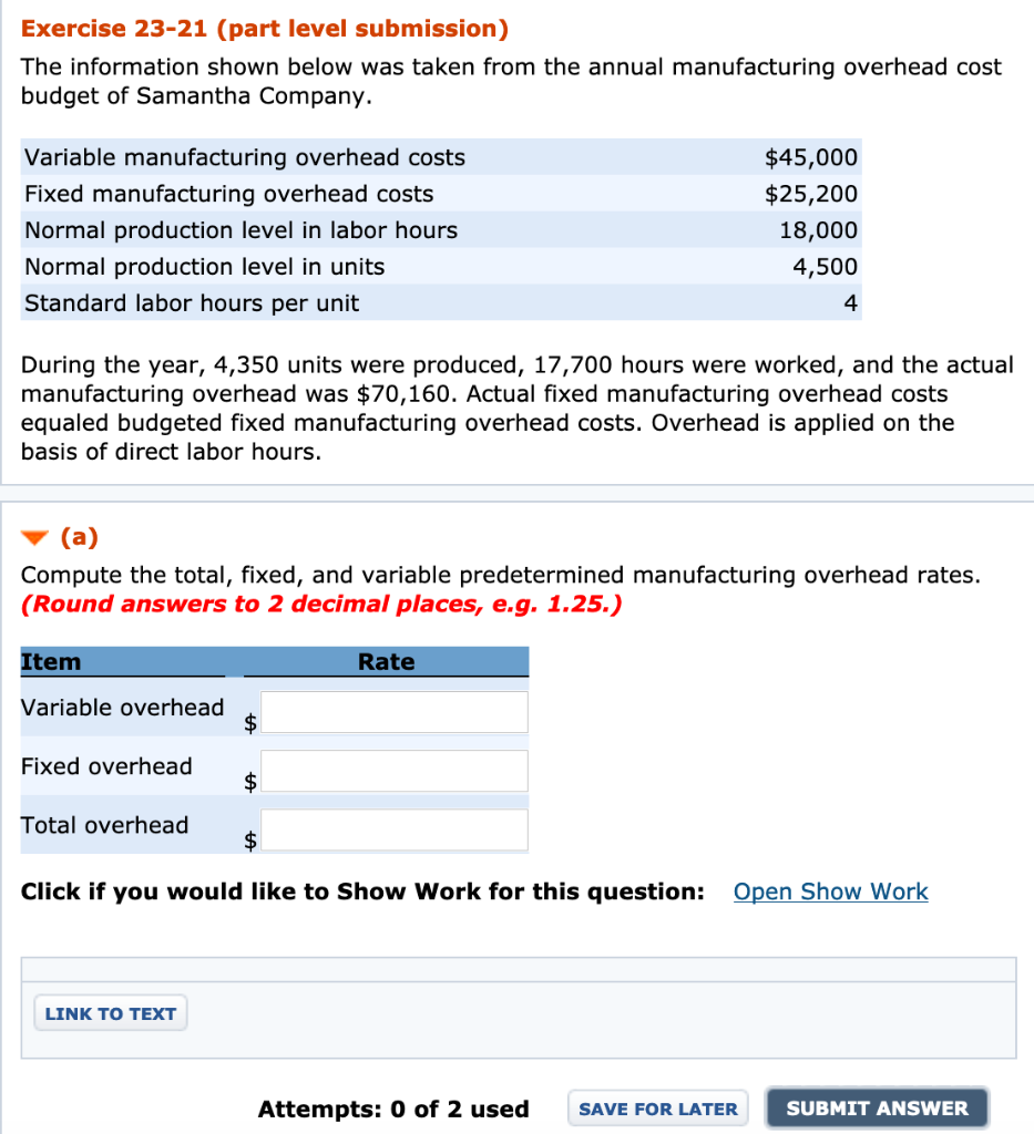 Solved Exercise 23-21 (part level submission) The | Chegg.com