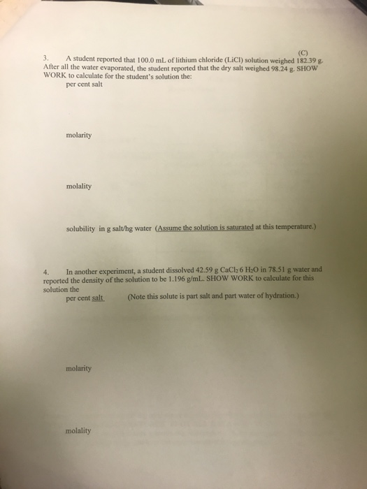 Experiment 2: Solubility Report Sheet Name and | Chegg.com