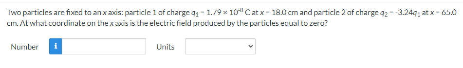 Solved Two particles are fixed to an x axis: particle 1 of | Chegg.com