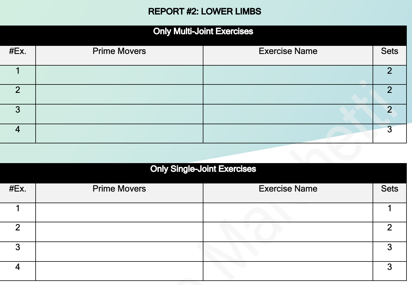 Solved What are the primer movers and exercises for single | Chegg.com