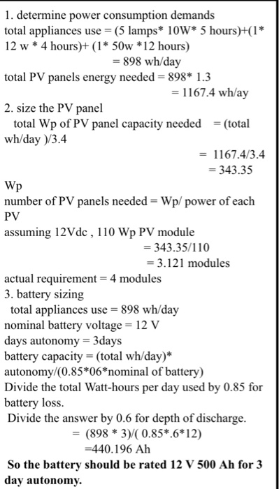 Solved Estimate the size of a PV array in Watts for a 12 V | Chegg.com Solved Estimate the size of a PV array in Watts for a 12 V | Chegg.com