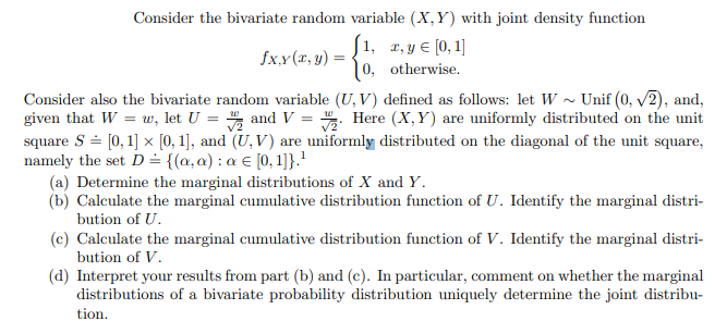 Consider the bivariate random variable (X,Y) with | Chegg.com