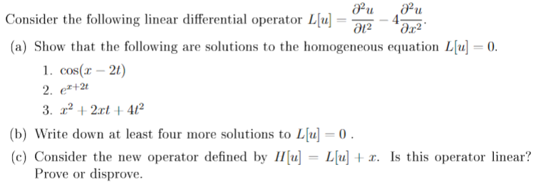 Solved Consider the following linear differential operator | Chegg.com