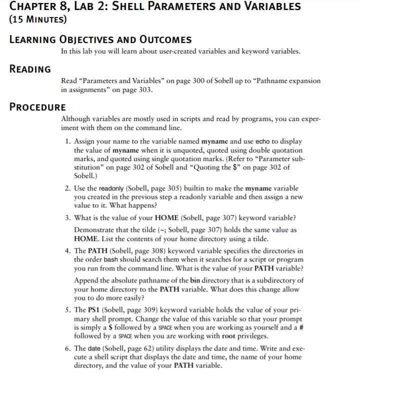 300 CHAPTER 8 THE BOURNE AGAIN SHELL (bash) ; AND | Chegg.com