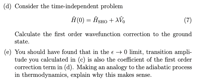 Time Dependent Perturbation theory Consider the | Chegg.com