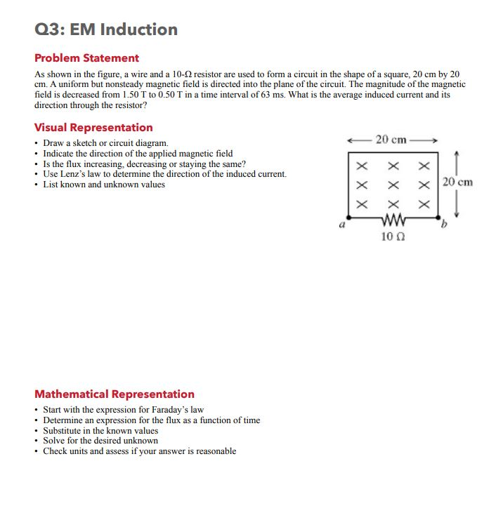 Solved Q3: EM Induction Problem Statement As shown in the | Chegg.com