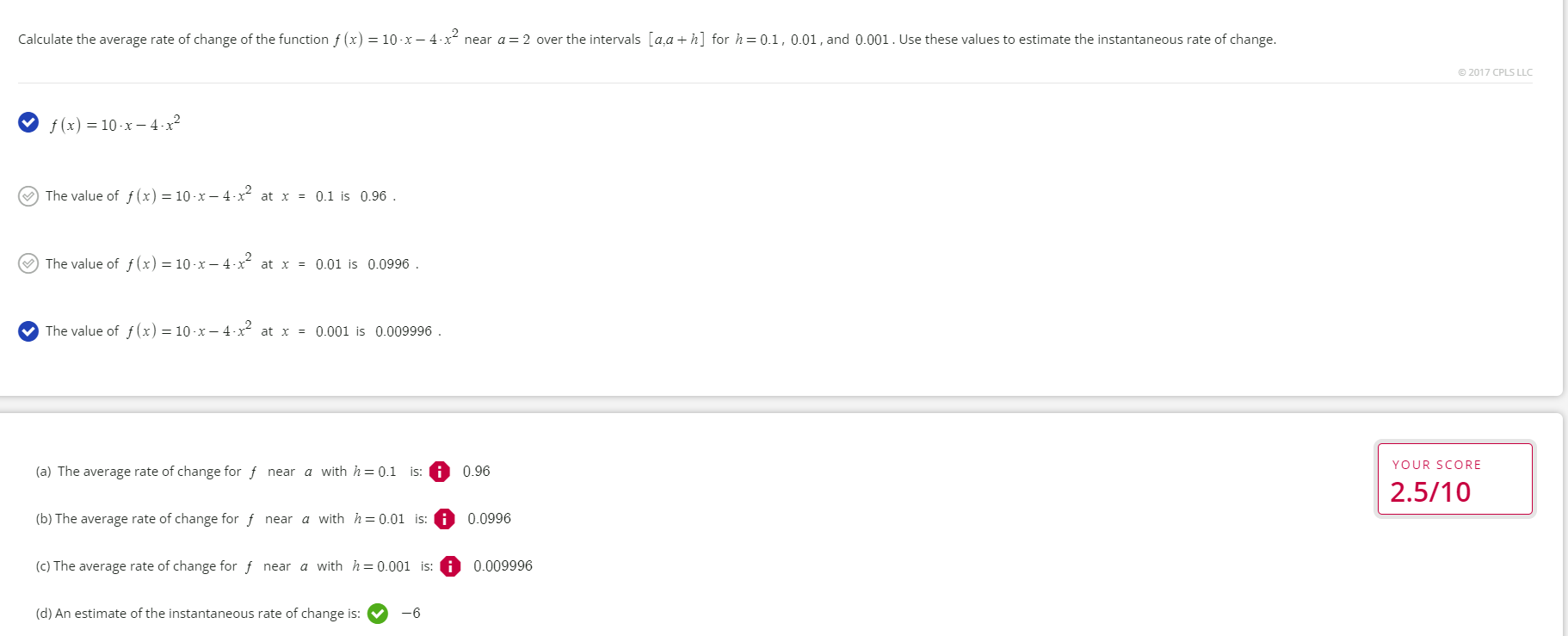 Solved f(x)=10⋅x−4⋅x2 The value of f(x)=10⋅x−4⋅x2 at x=0.1 | Chegg.com Solved f(x)=10⋅x−4⋅x2 The value of f(x)=10⋅x−4⋅x2 at x=0.1 | Chegg.com
