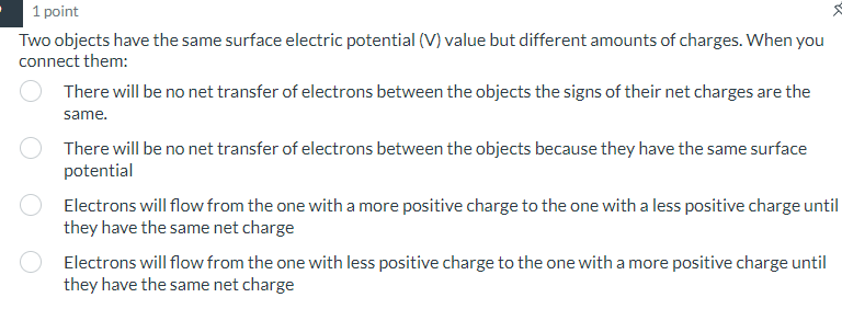 Solved Two objects have the same surface electric potential | Chegg.com