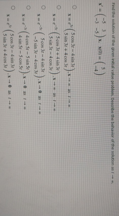 Solved Find the solution of the given initial value problem. | Chegg.com