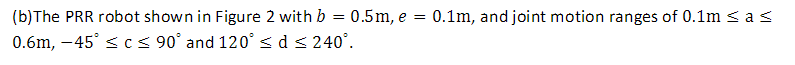 Solved (b)The PRR robot shown in Figure 2 with b 0.5m, e | Chegg.com
