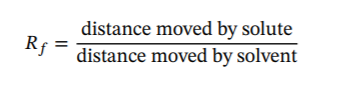 Solved Rf= distance moved by solvent distance moved by | Chegg.com