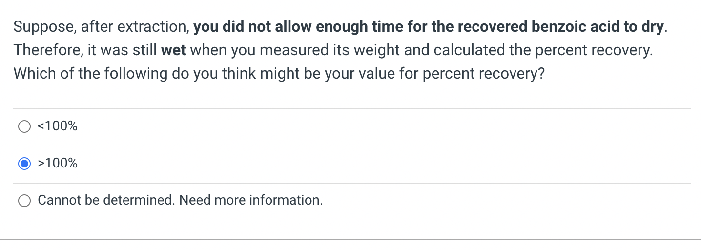 Solved Suppose, after extraction, you did not allow enough | Chegg.com
