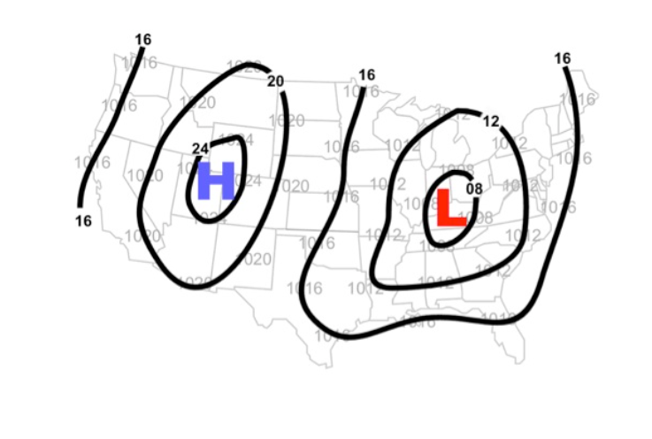 Solved Given the following weather map, what portion of the | Chegg.com