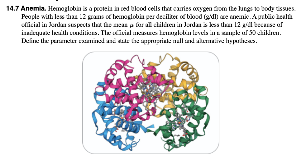Solved Go back to the anemia study of Exercise 14.7. Suppose | Chegg.com Solved Go back to the anemia study of Exercise 14.7. Suppose | Chegg.com