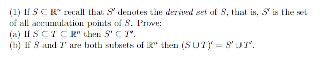 Solved (1) If \\( S \\subseteq \\mathbb{R}^{n} \\) recall | Chegg.com