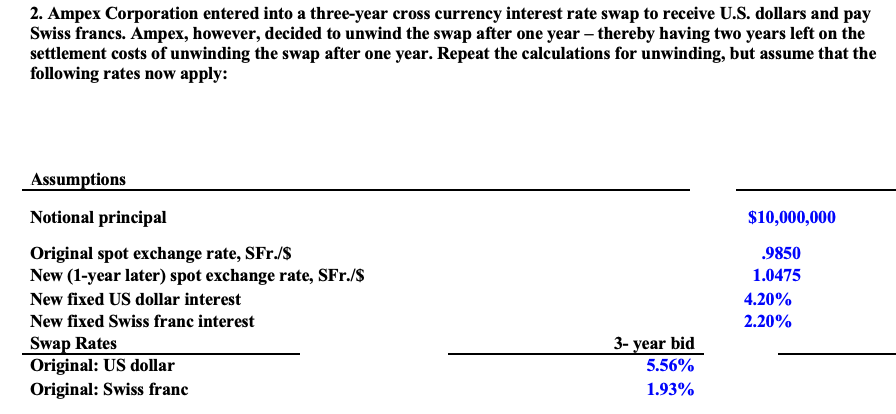2. Ampex Corporation entered into a three-year cross | Chegg.com