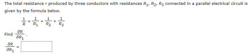 Solved The total resistance r produced by three conductors | Chegg.com