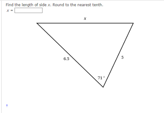 Solved Find the length of side x. ﻿Round to the nearest | Chegg.com
