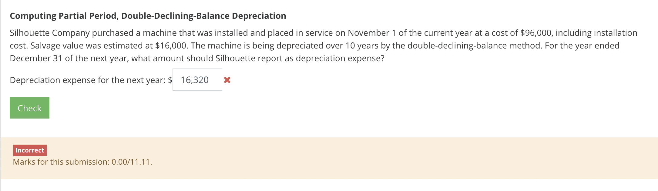 Solved Computing Partial Period, Double-Declining-Balance | Chegg.com