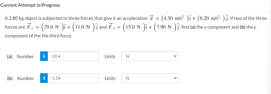 Solved Physics Question regarding x and y component of the | Chegg.com
