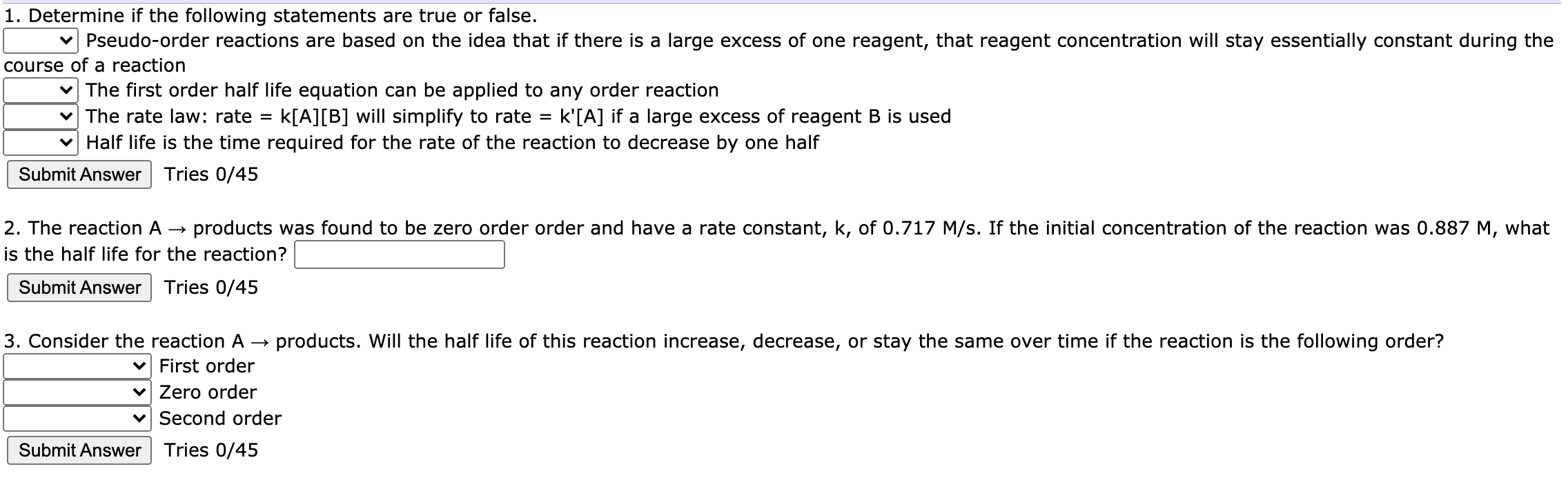 Solved 1 Determine If The Following Statements Are True Or 