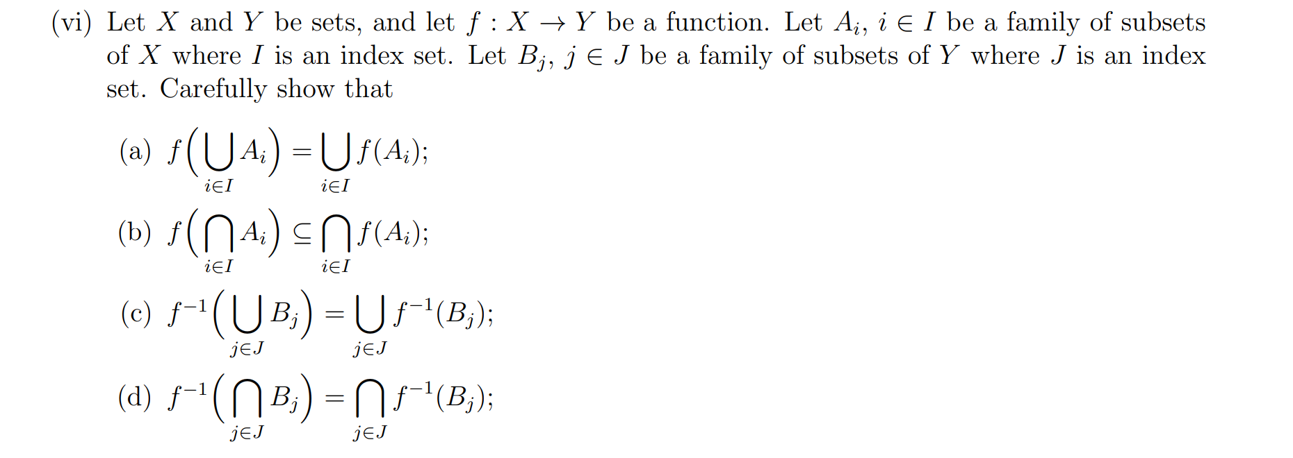 Solved (vi) Let X and Y be sets, and let f:X→Y be a | Chegg.com