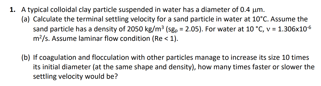 Solved A typical colloidal clay particle suspended in water | Chegg.com