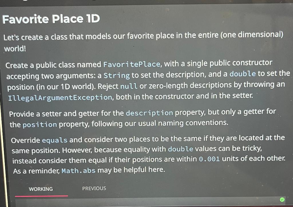 Solved Let's create a class that models our favorite place | Chegg.com